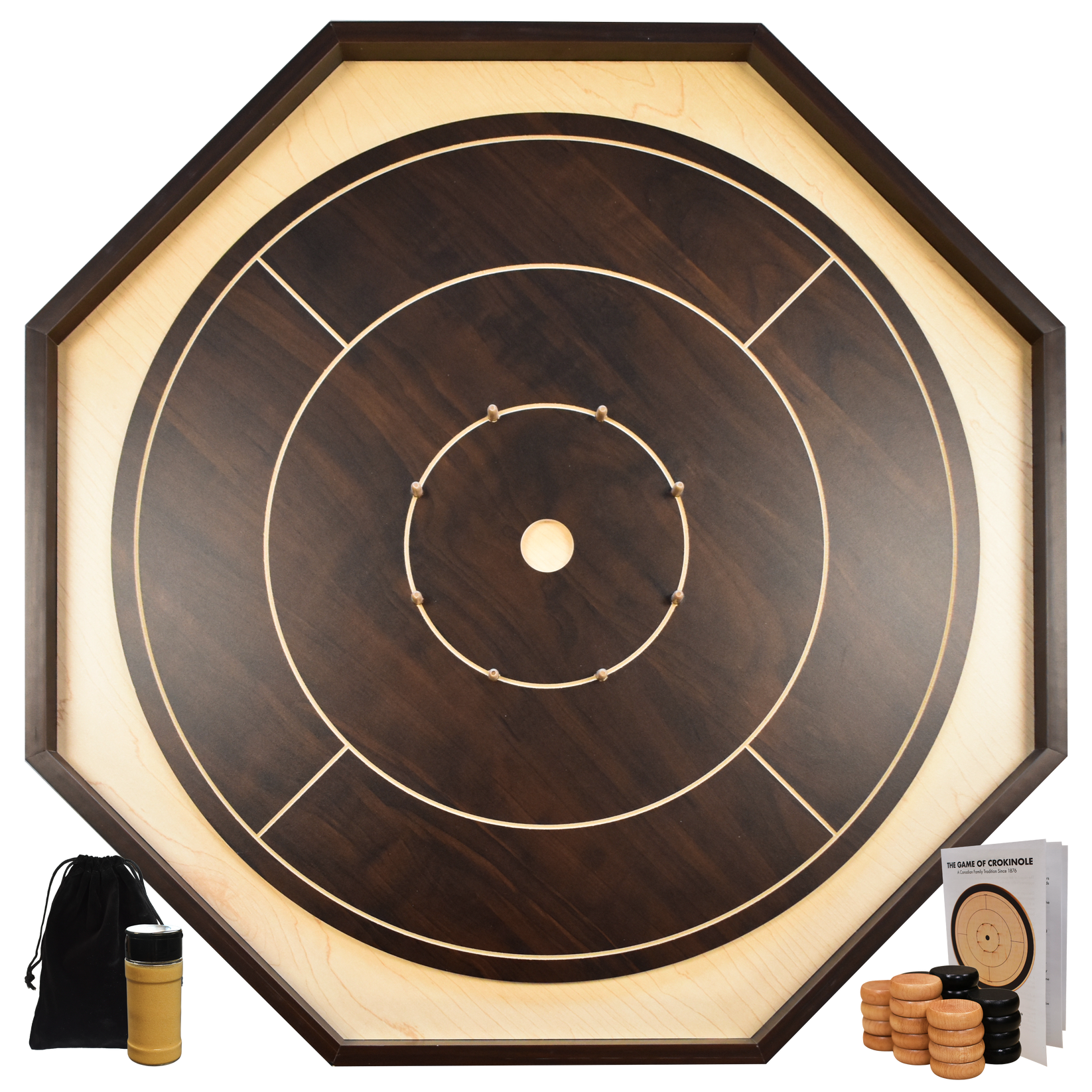 Crokinole Board For Beginners - Walnut & Maple Melamine - Traditional ...