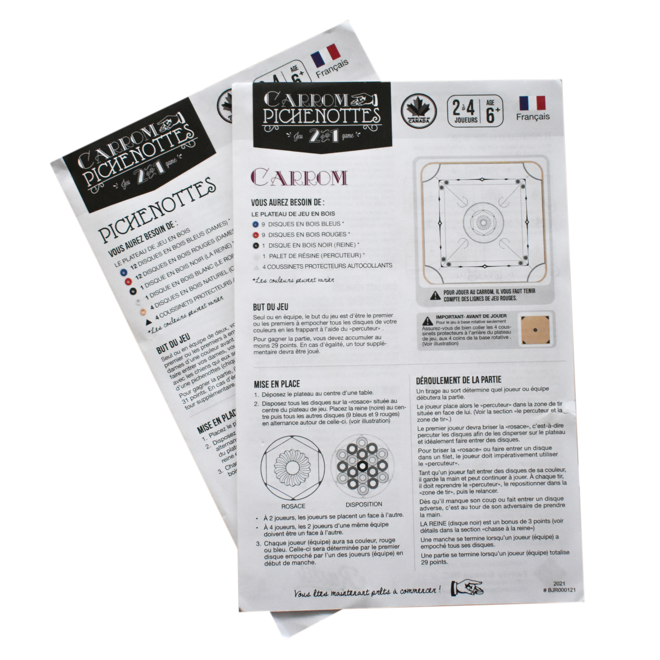 Classic American Style - Beginner Carrom / Pichenotte Board Set - With ...